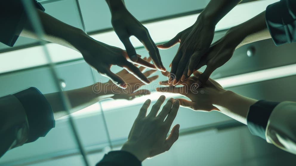 A Group of Diverse Hands Reaching Together in Unity and Support AIG535 ...