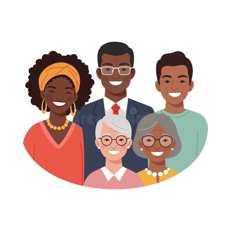Group of Diverse Happy People in Flat Design Style Showcasing Joy and ...