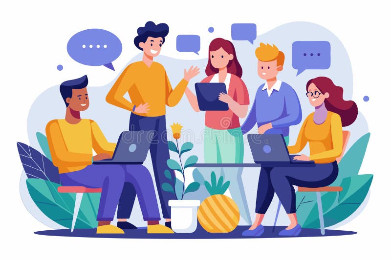 A Group of Diverse Individuals Engages in an Animated Discussion while ...