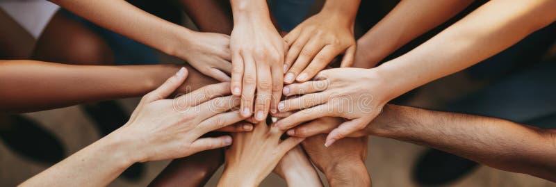 Team Bonding Circle with Diverse Individuals Engaged in Collaborative ...