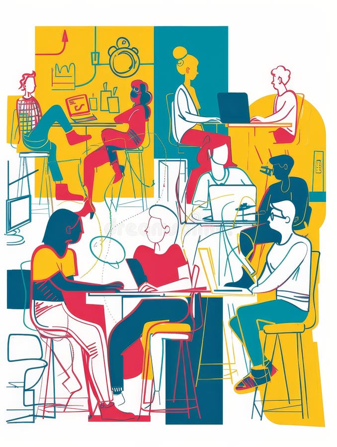 Office Setting with People of Various Ages, Races, and Gender ...