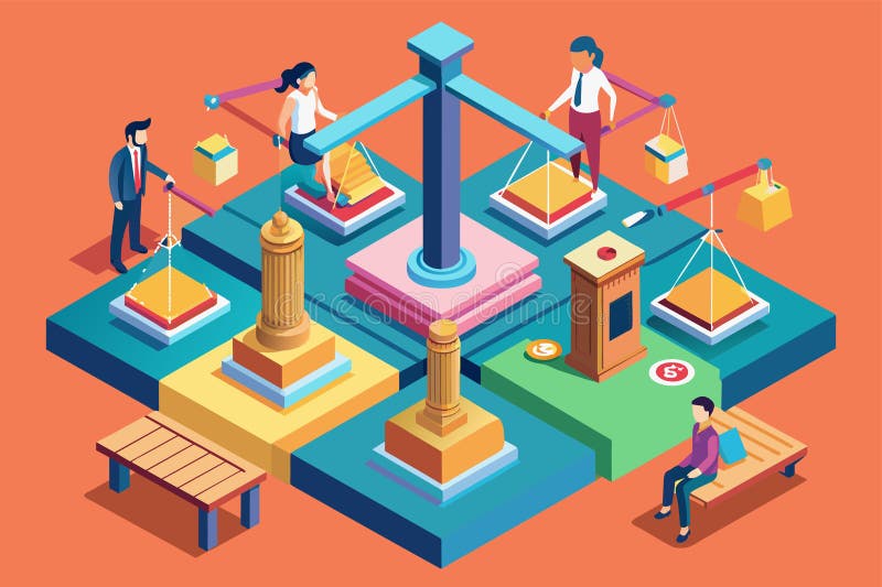 Group of Diverse Individuals Standing in a Circle Around a Scale ...