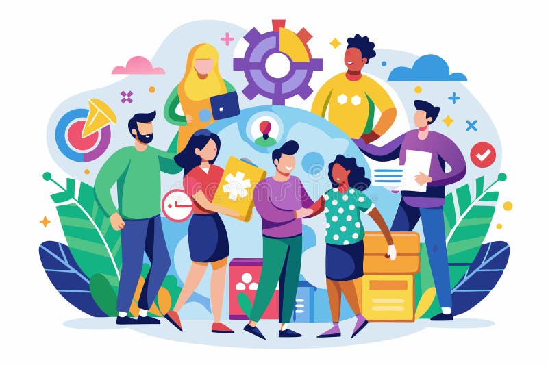 A Group of Diverse Individuals Work Together, Sharing Ideas and ...