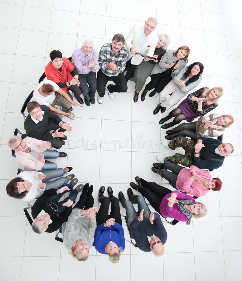 Group of Diverse Mature People Sitting in a Circle. Stock Photo - Image ...