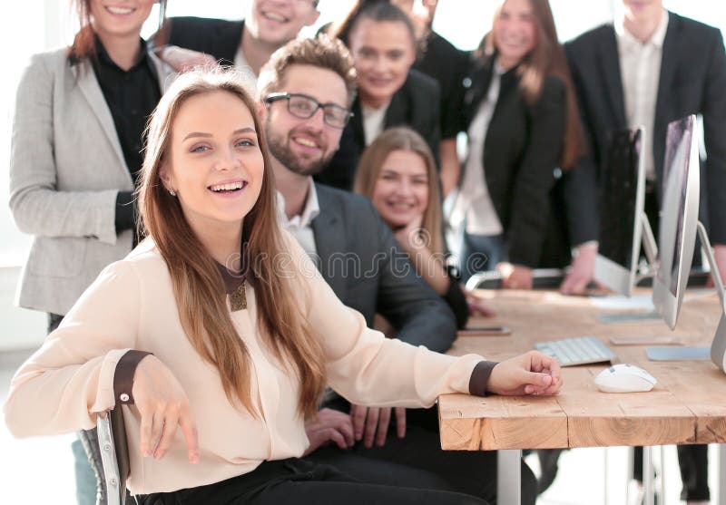 Group of Diverse Office Employees in the Workplace. Stock Image - Image ...