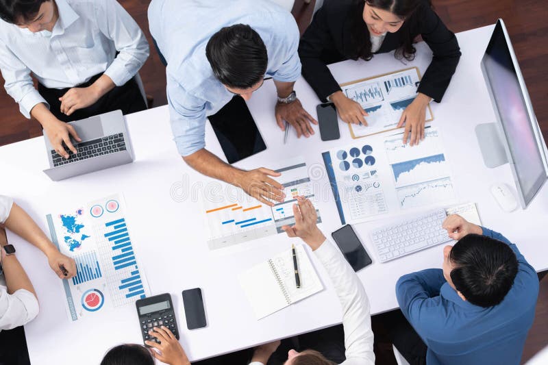 Group of Diverse Office Worker Employee High Five and Working Together ...