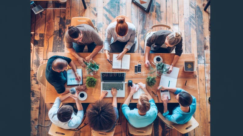 A Group of Diverse People Collaborating in a Virtual Workspace Generated by AI Stock ...