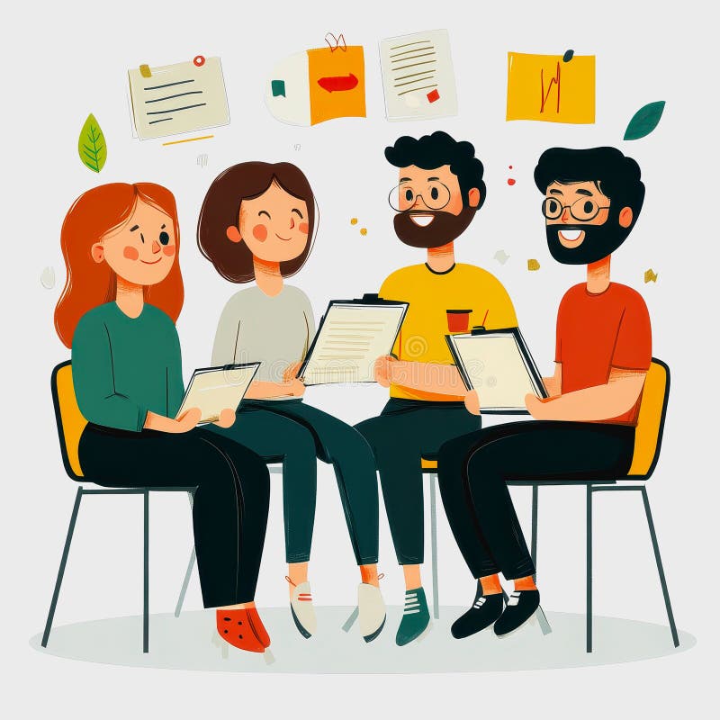 Group of Diverse People Engaged in Collaborative Discussion with ...