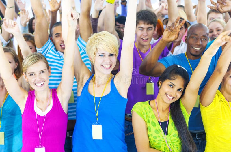 Group of Diverse People at an Event Stock Photo - Image of girls ...