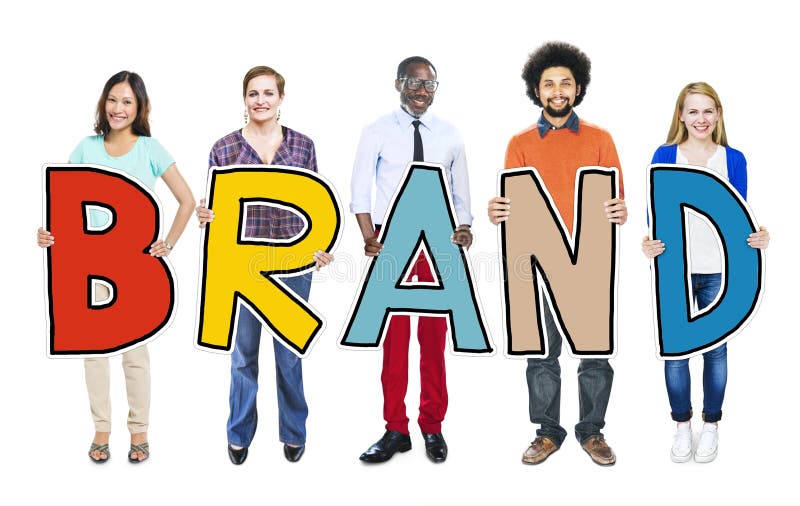 Group of Diverse People Holding Brand Stock Photo - Image of ethnic ...