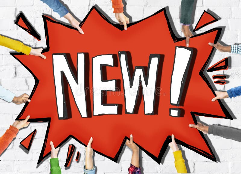 Group of Diverse People Holding the Word New Stock Image - Image of ...