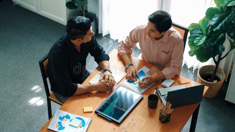Group of Diverse People Sharing Idea while Writing at Sticky Notes ...