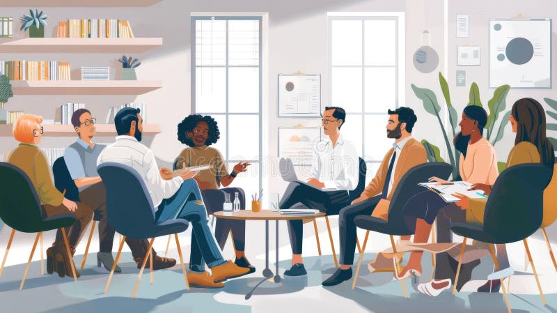 A Group of Diverse People are Sitting in a Circle Having a Discussion ...