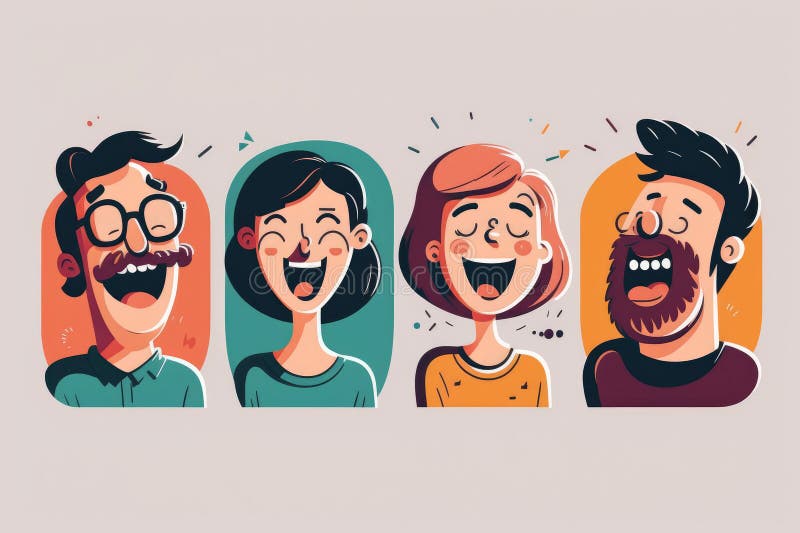 A Group of Diverse People Smiling and Laughing Together. Comedy and ...