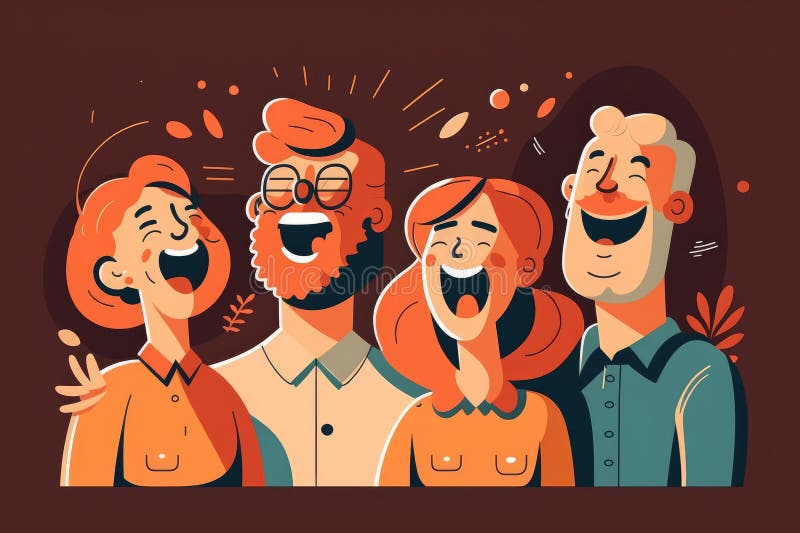 A Group of Diverse People Smiling and Laughing Together. Comedy and ...