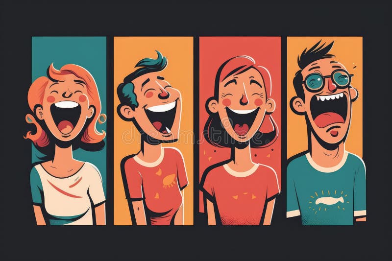 A Group of Diverse People Smiling and Laughing Together. Comedy and ...