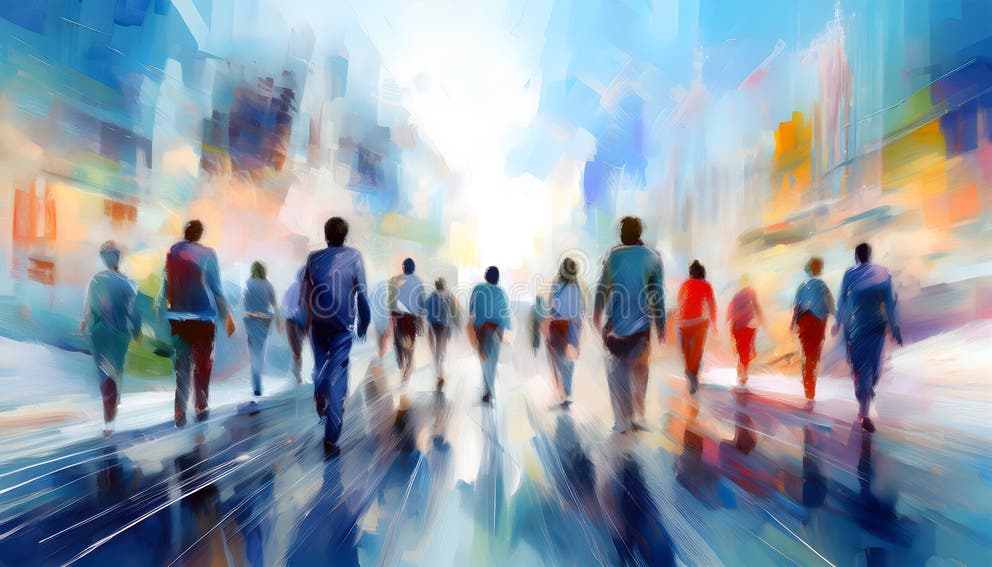 Group of Diverse People with Teamwork with Motion Blur and Movement ...