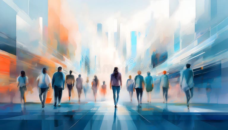 Group of Diverse People with Teamwork with Motion Blur and Movement ...