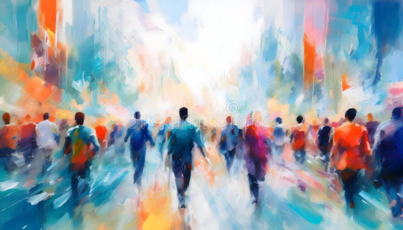 Group of Diverse People with Teamwork with Motion Blur and Movement ...