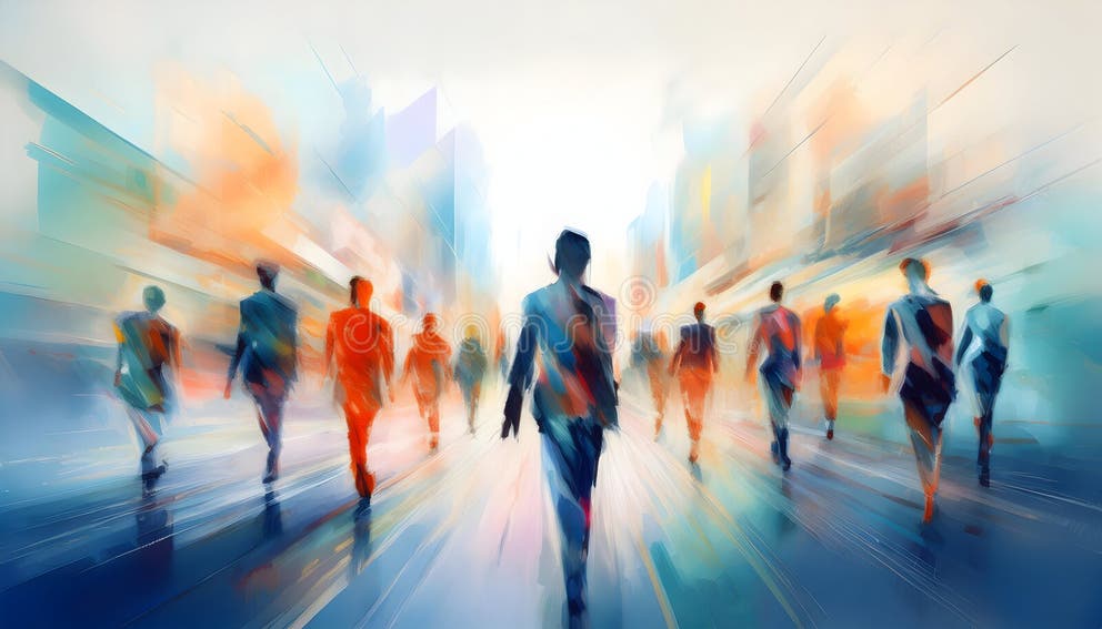 Group of Diverse People with Teamwork with Motion Blur and Movement ...