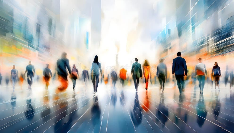 Group of Diverse People with Teamwork with Motion Blur and Movement ...