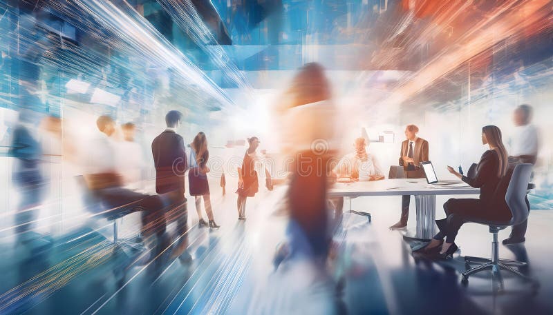 Group of Diverse People with Teamwork with Motion Blur and Movement ...