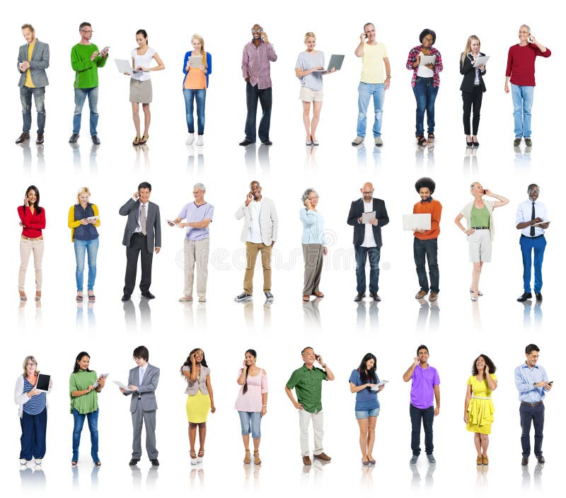 Group of Diverse People Using Digital Devices Stock Photo - Image of ...