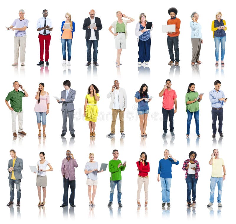 Group of Diverse People Using Digital Devices Stock Photo - Image of ...
