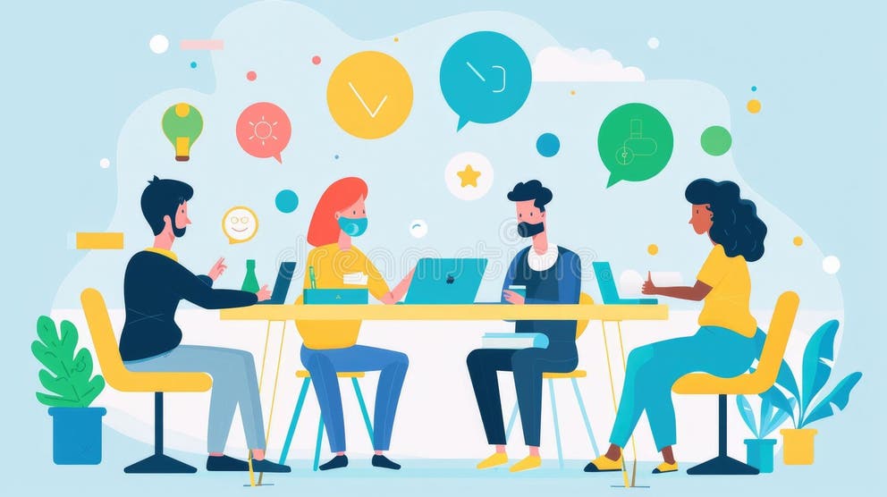 A Group of Diverse Professionals Brainstorm Ideas in a Collaborative ...