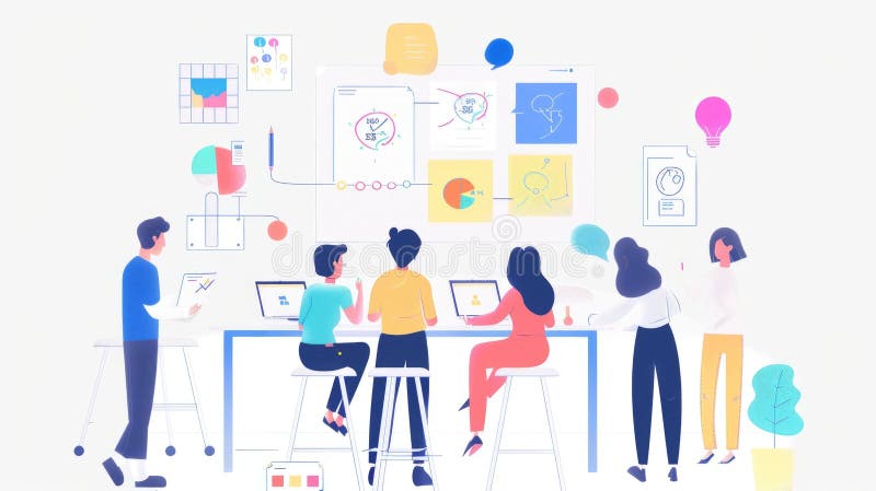 A Group of Diverse Professionals Brainstorm Ideas in a Creative and Collaborative Work ...