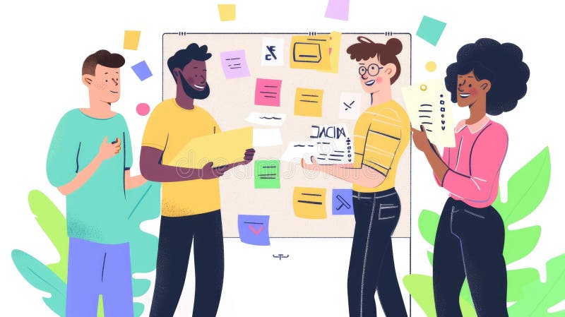 A Group of Diverse Professionals Brainstorm Ideas in a Creative and ...