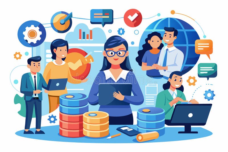 A Group of Diverse Professionals Collaborates on Data Analysis Tasks ...