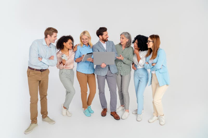 Group of Diverse Professionals Collaborating on a Project in an Office ...