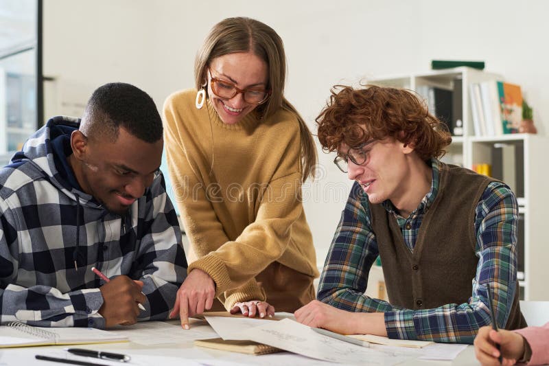 Students Engaging in Foreign Language Study Session Stock Photo - Image ...