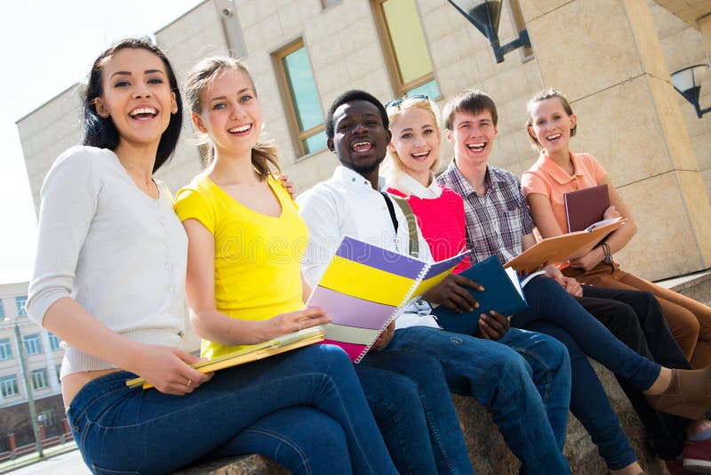 Group of Diverse Students Outside Stock Photo - Image of color, group ...