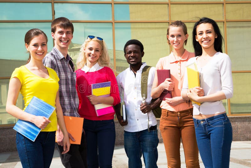 Group of Diverse Students Outside Stock Photo - Image of close, joyful ...