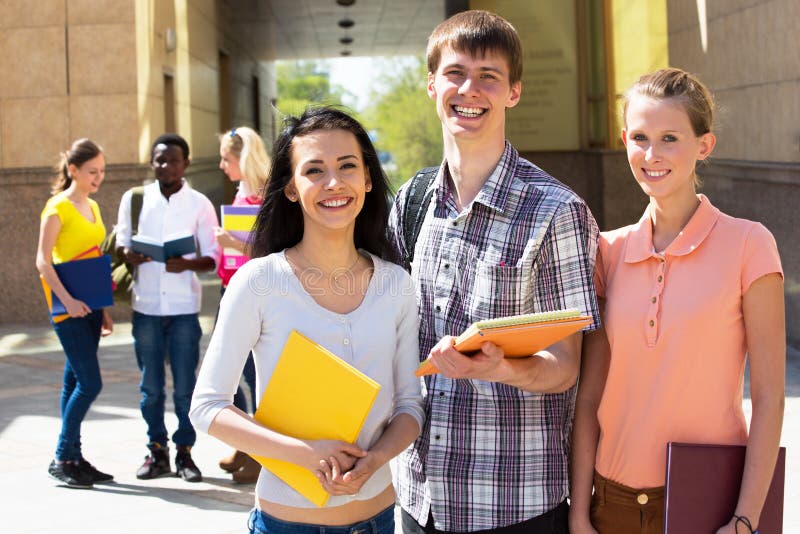 Group of Diverse Students Outside Stock Photo - Image of close, joyful ...