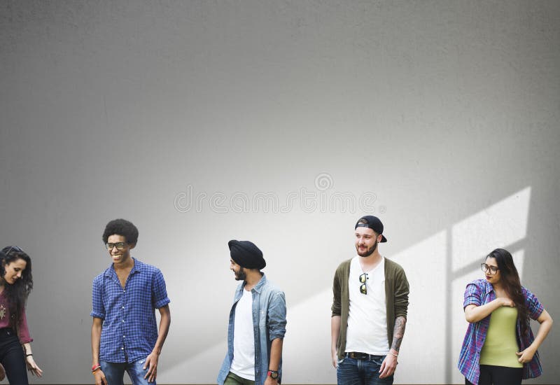 Group Diverse Students People Wall Concept Stock Image - Image of ...