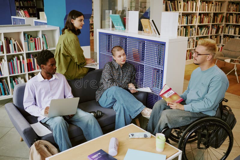Group Studying in Library with Focused Environment Stock Photo - Image ...