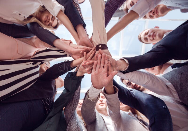 Group of Diverse Young People Folding Their Hands in a Circle Stock ...