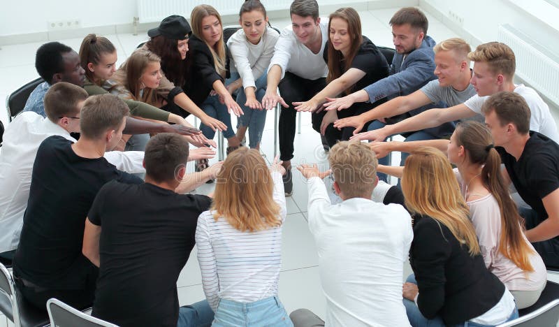 Group of Diverse Young People Joining Their Palms Together Stock Image ...