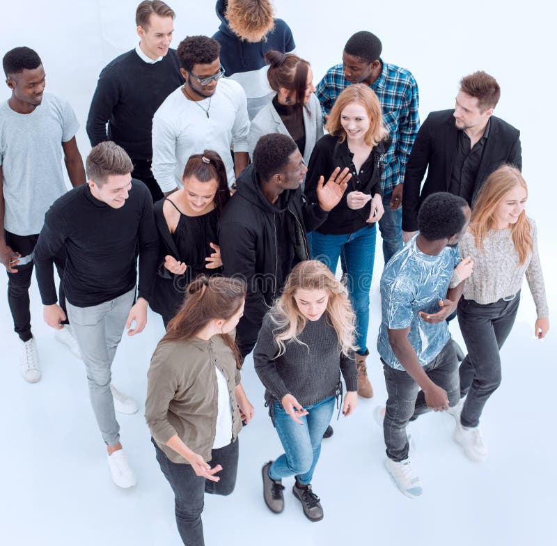 Group of Diverse Young People Pointing Somewhere Up Stock Photo - Image ...