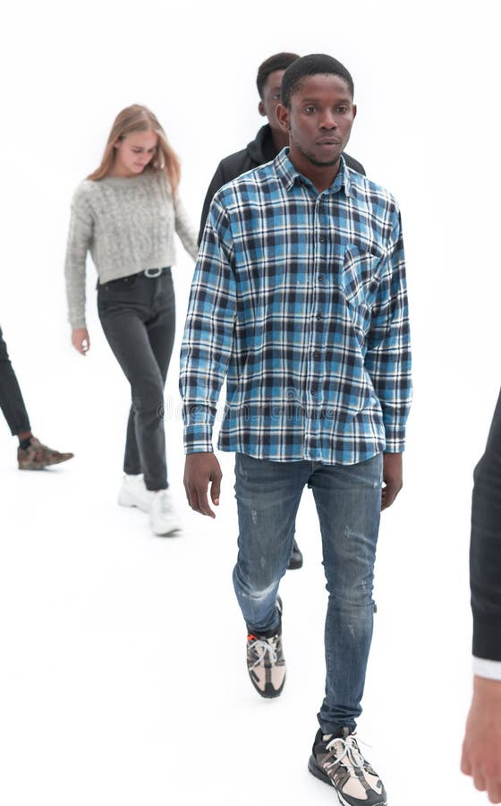 Group of Diverse Young People Striding Forward. Stock Photo - Image of ...