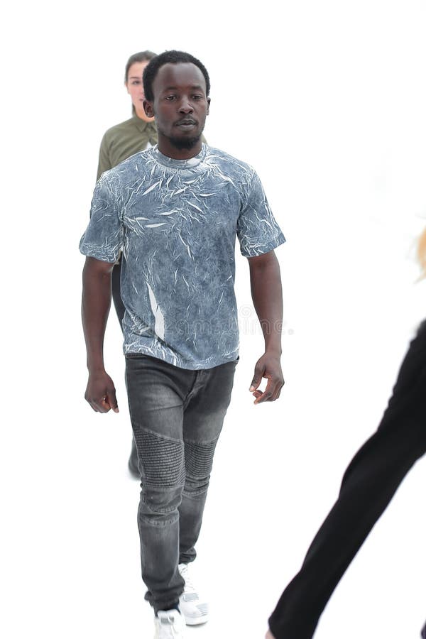 Group of Diverse Young People Striding Forward. Stock Image - Image of ...