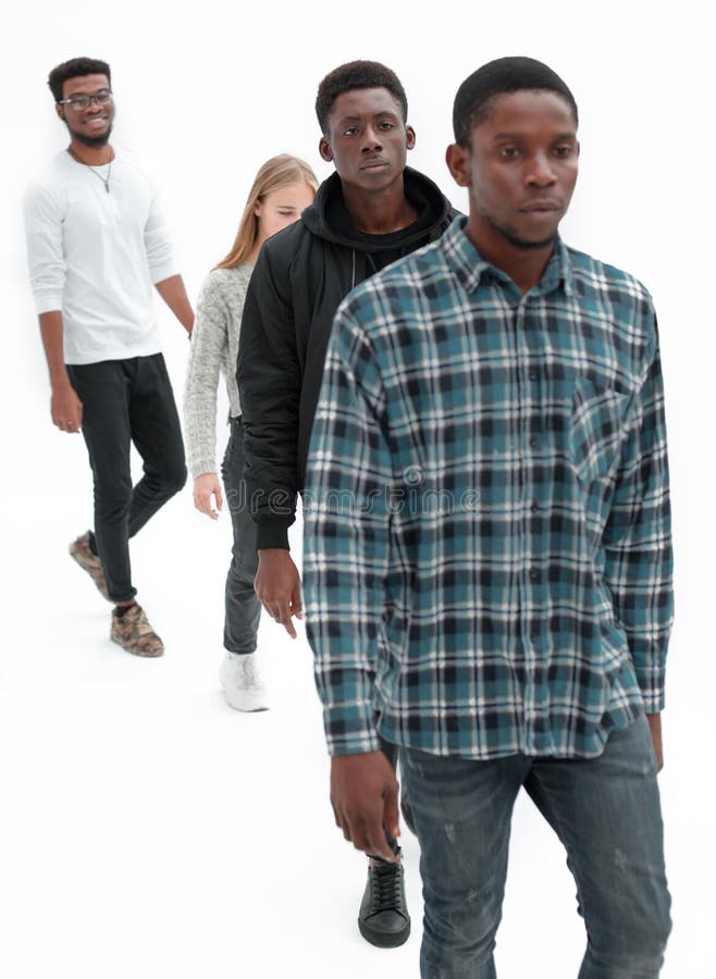 Group of Diverse Young People Striding Forward. Stock Photo - Image of ...