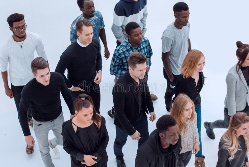 Group of Diverse Young People Walking Together Stock Photo - Image of ...