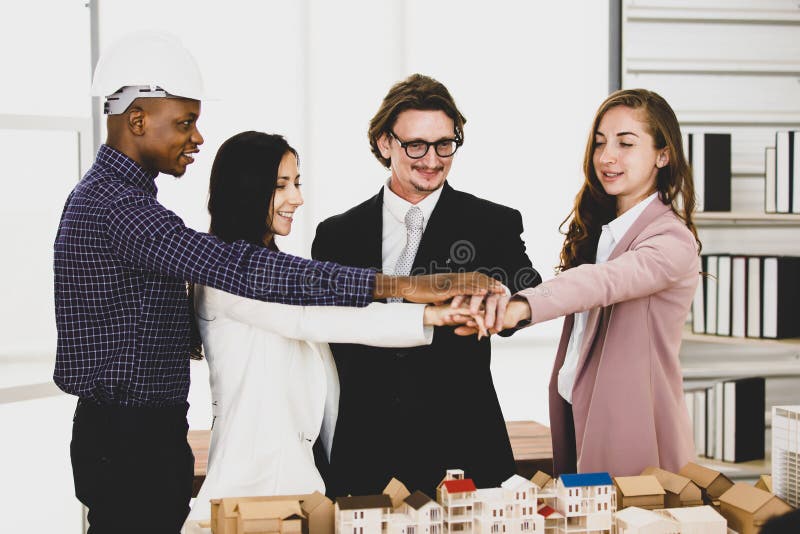 Group of Diversity Business People Working Together and Stack Hands ...