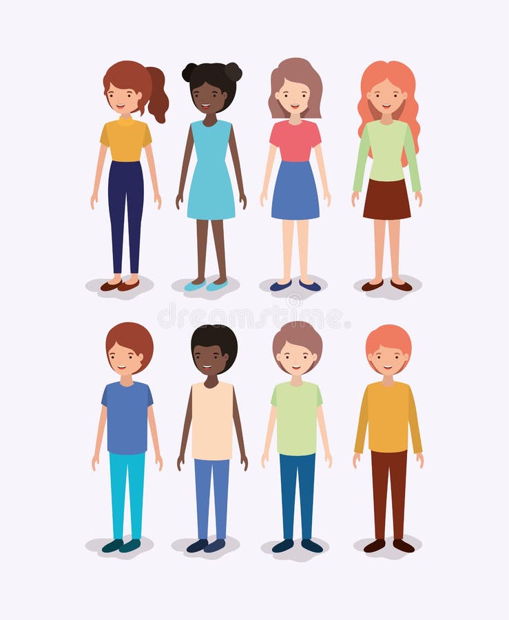 Group of Diversity Kids Characters Stock Vector - Illustration of ...