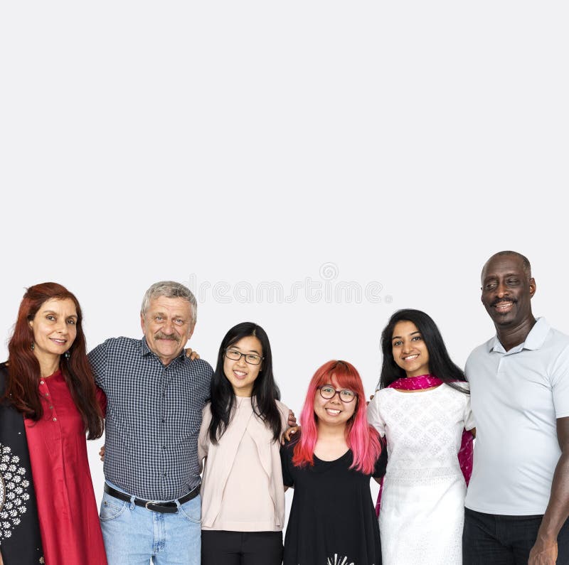 Group of Diversity People Arms Around Support Together Stock Image ...