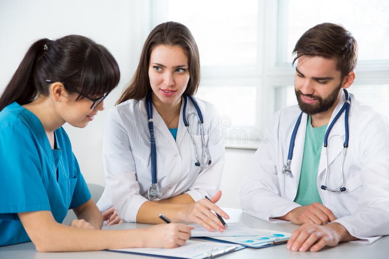 Group of Doctors in the Clinic Stock Image - Image of doctors, nurse ...